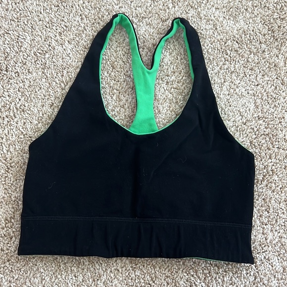 Fabletics | Tops | Fabletics Reversible Black And Green Sportsbra ...